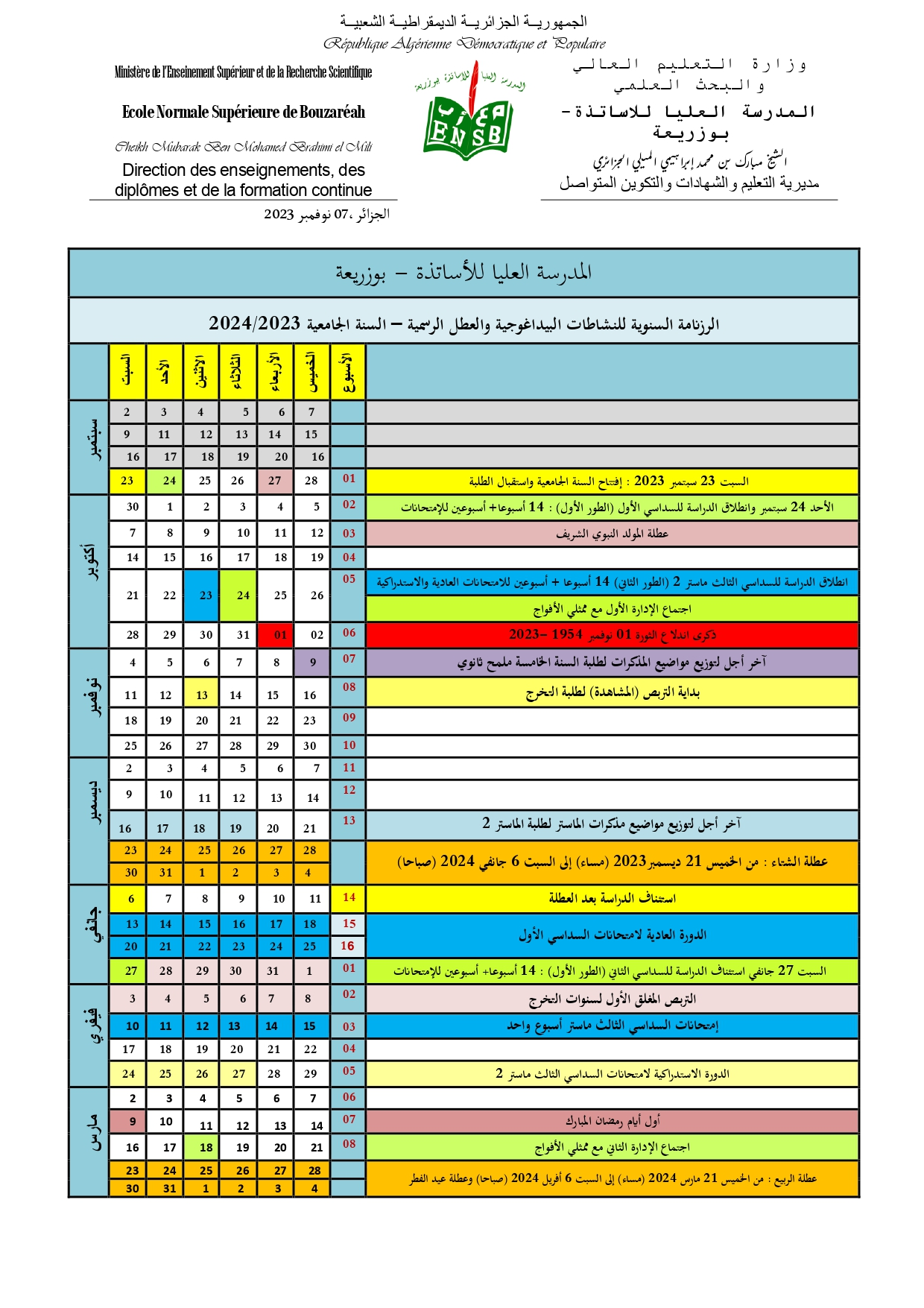 Directorate of Education, Certificates, and Continuing Training – ENSB